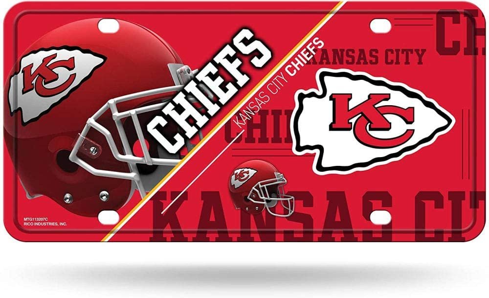 Kansas City Chiefs Metal Auto Tag License Plate, Split Design, 6x12 In ...