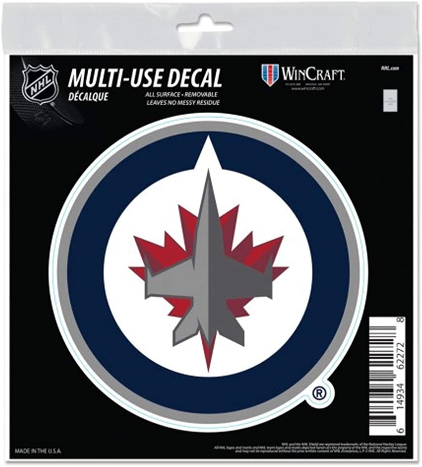 Winnipeg Jets 6 Inch Decal Sticker, Flat Vinyl, Die Cut, Primary Desig ...