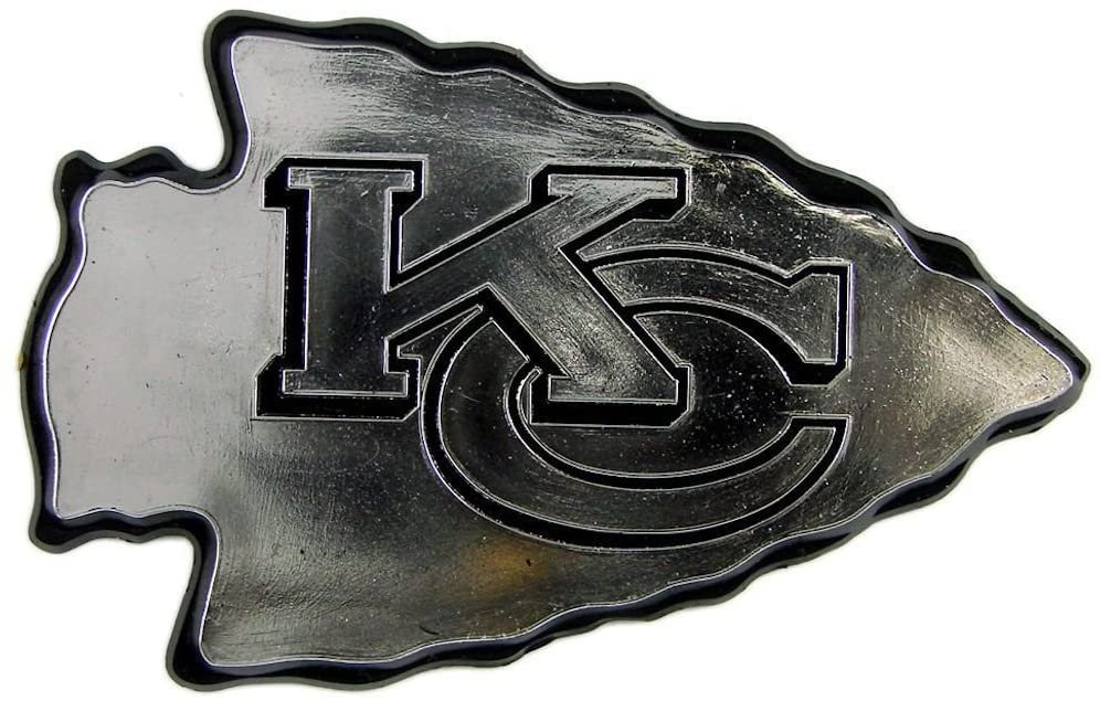 Kansas City Chiefs Silver Chrome Color Auto Emblem Molded Raised Adhes ...