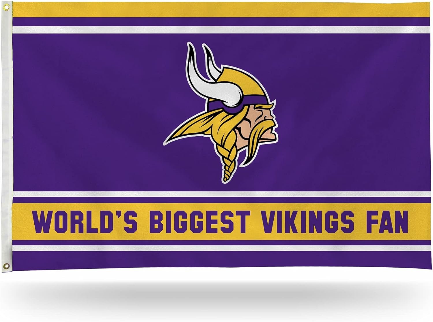 Minnesota Vikings 3x5 Feet Flag Banner, World's Biggest Fan, Metal Gro ...