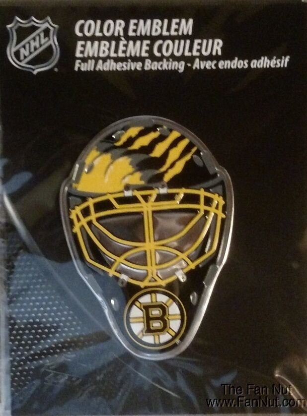 Boston Bruins Mask Auto Emblem, Aluminum Metal, Embossed Team Color, R ...