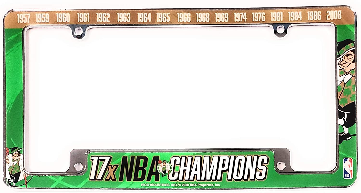 Boston Celtics 17X Champions Metal License Plate Frame Chrome Tag Cove ...
