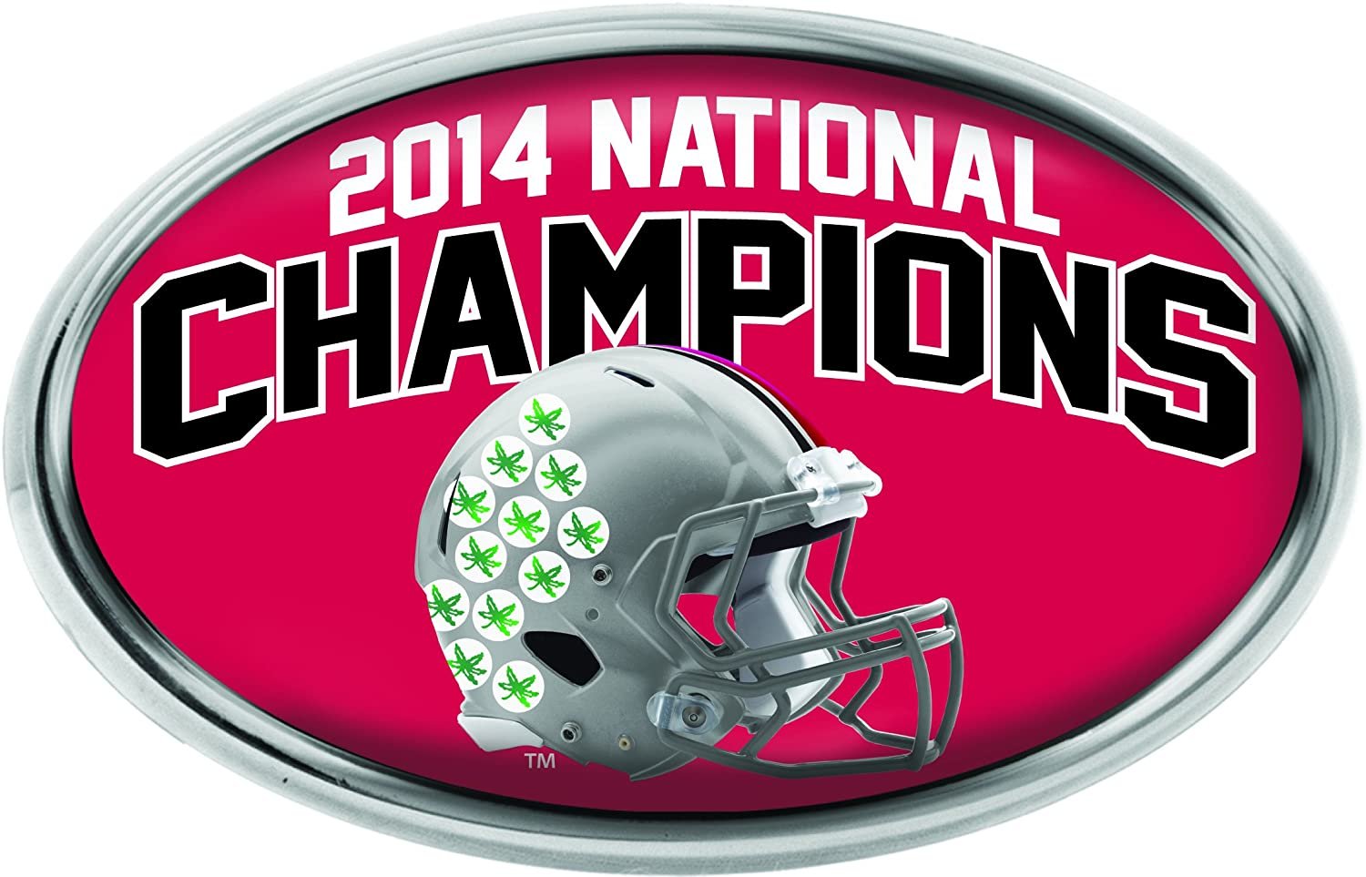 Ohio State Buckeyes 2014 National Champions Chrome Metal Auto Emblem ...