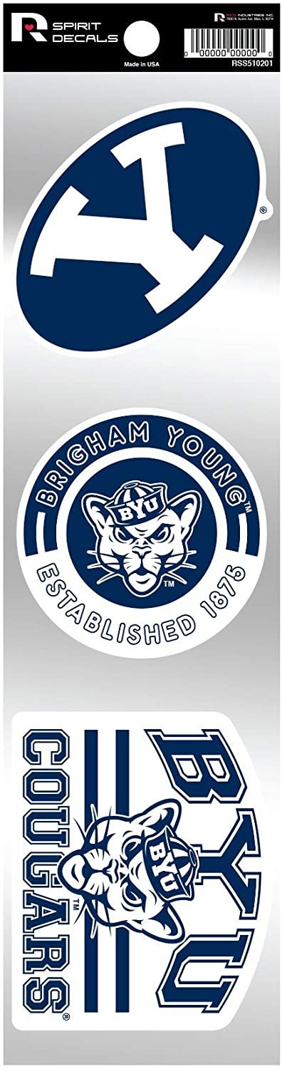 BYU Cougars Triple Retro Throwback Spirit Decals Flat Vinyl Auto Home ...