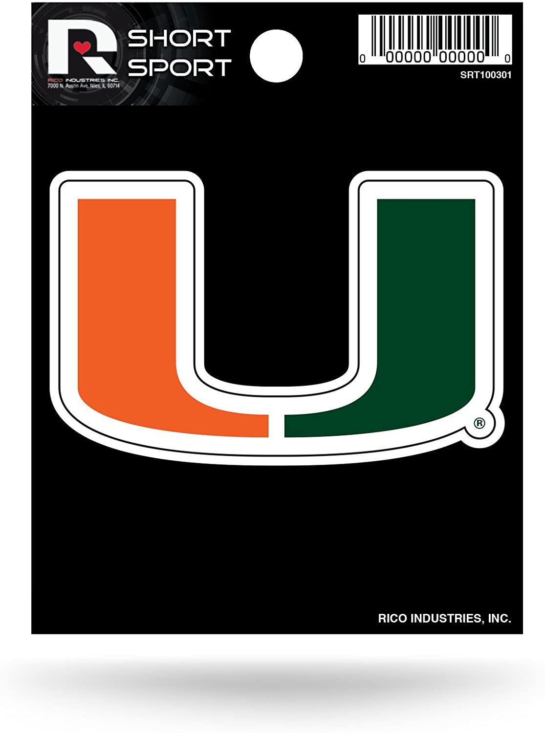 University of Miami Hurricanes 3 Inch Decal Sticker Die Cut Flat Vinyl ...