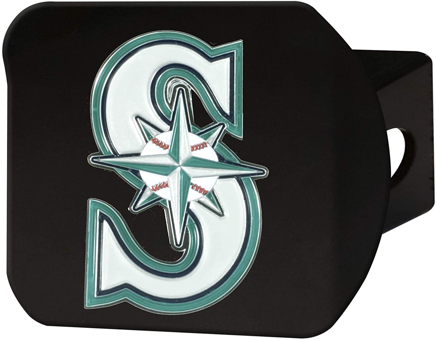 Seattle Mariners Hitch Cover Black Solid Metal with Raised Color Metal ...