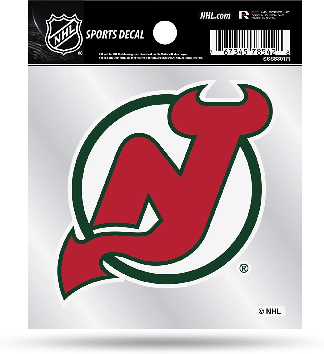 New Jersey Devils 4x4 Inch Decal Sticker Retro Logo Clear Backing ...