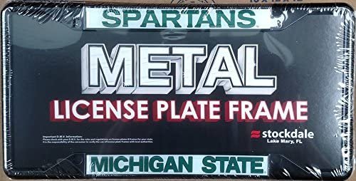 Michigan State Spartans SD Deluxe BLACK Metal License Plate Frame Tag ...