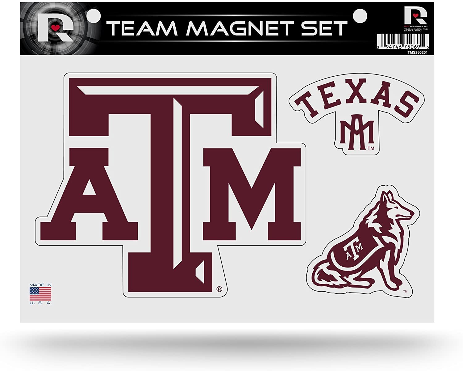 Texas A&M University Aggies Multi Magnet Sheet Shape Cut 8x11 Inch ...