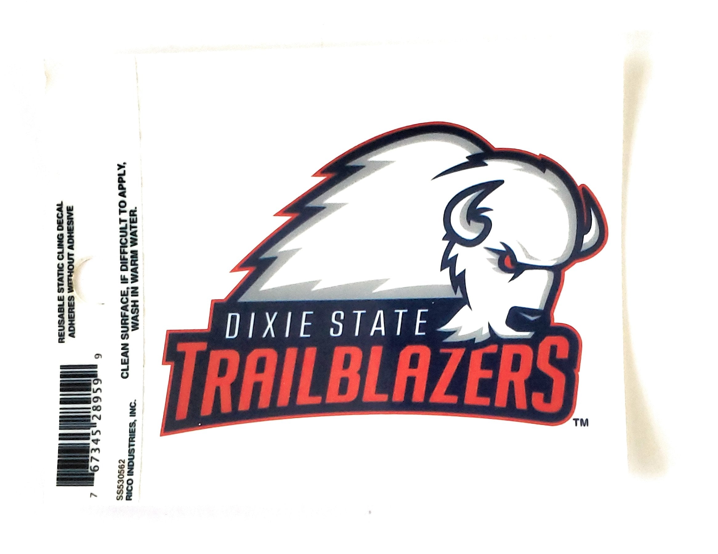 Dixie State Trailblazers 3.5" Static Cling Decal Sticker Emblem Univer ...