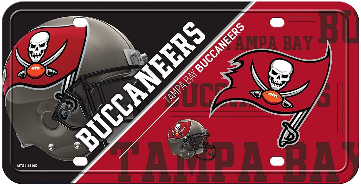 Tampa Bay Buccaneers Metal Auto Tag License Plate, Split Design, 6x12 ...