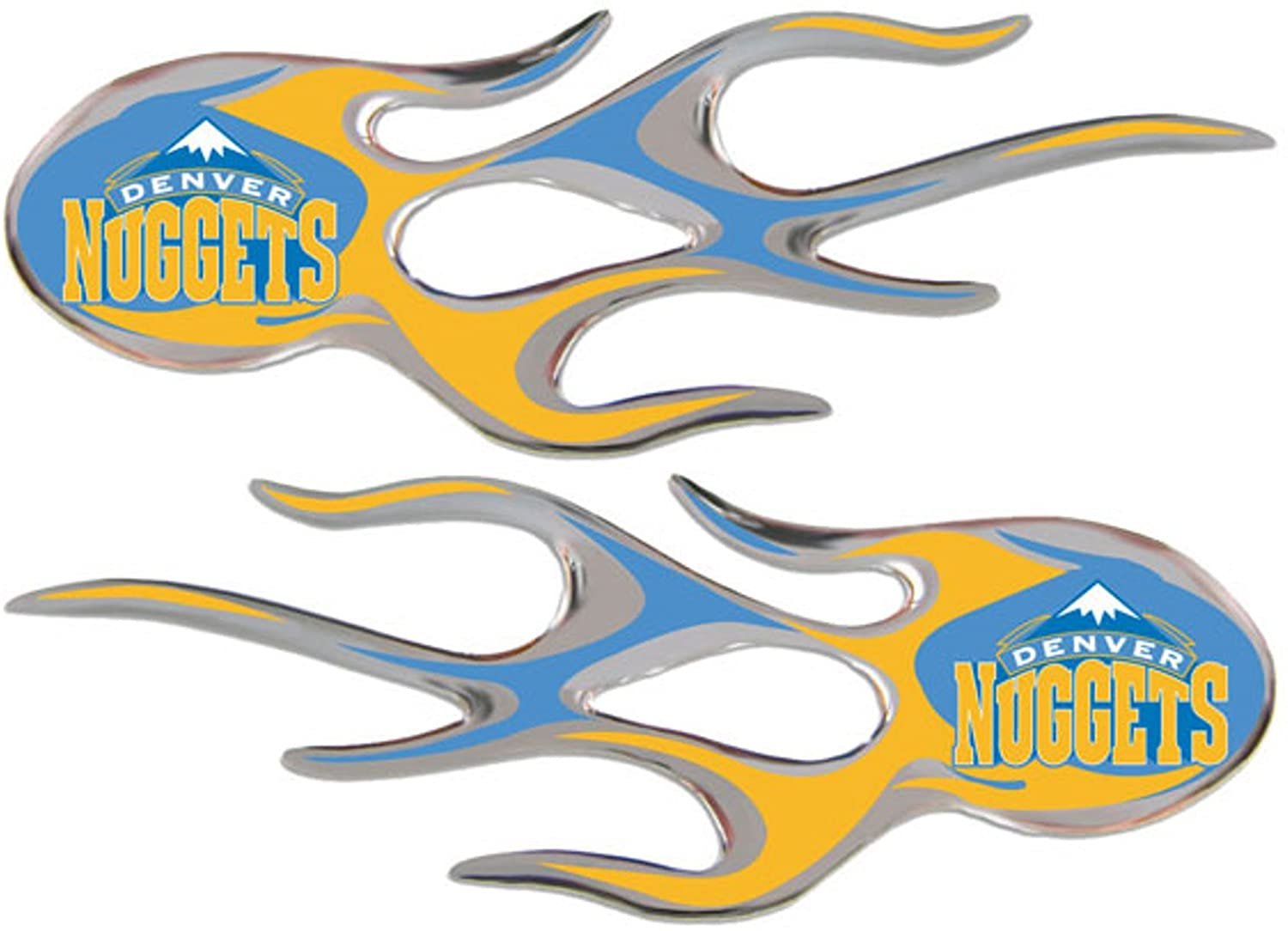 Denver Nuggets 2-pack Drip Molded Plastic Raised Flame Flames Decal Em ...